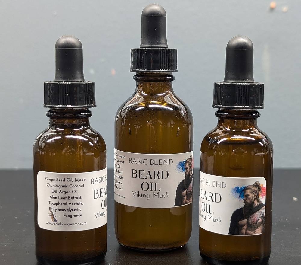 Basic Blend Beard Oil - Viking Musk – Rainbow Cammo